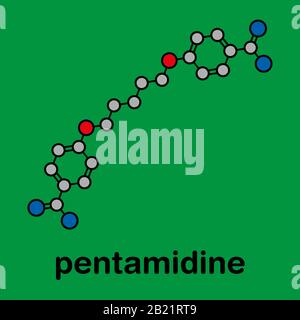 Pentamidine antimicrobial drug molecule, illustration Stock Photo - Alamy