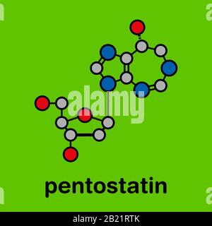 Pentostatin cancer drug molecule Stylized skeletal formula (chemical ...