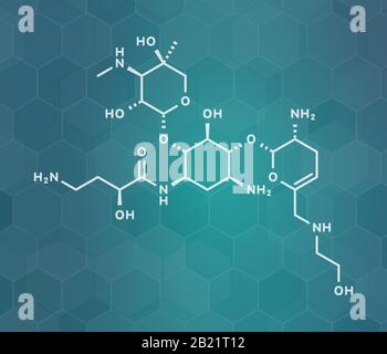 Plazomicin antibiotic drug molecule, illustration Stock Photo - Alamy