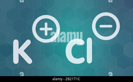 Potassium chloride salt chemical structure, illustration Stock Photo ...