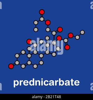 Prednicarbate corticosteroid drug molecule, illustration Stock Photo ...