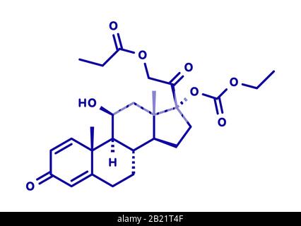 Prednicarbate corticosteroid drug molecule, illustration Stock Photo ...