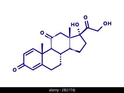 Prednisone corticosteroid drug molecule, illustration Stock Photo - Alamy