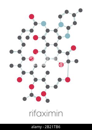 Rifaximin antibiotic drug molecule, illustration Stock Photo - Alamy