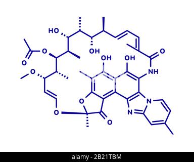 Rifaximin antibiotic drug molecule, illustration Stock Photo - Alamy