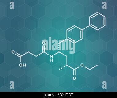 Sacubitril hypertension drug molecule, illustration Stock Photo - Alamy