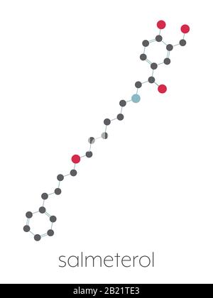 Salmeterol asthma drug molecule Stylized skeletal formula (chemical ...