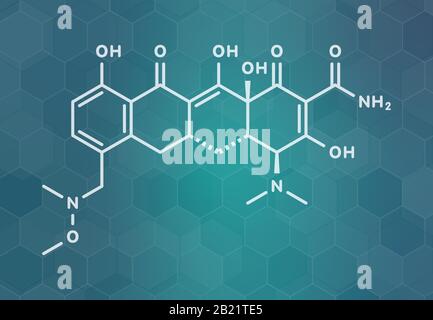 Sarecycline antibiotic drug molecule, illustration Stock Photo - Alamy