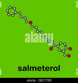 Salmeterol asthma drug molecule Stylized skeletal formula (chemical ...