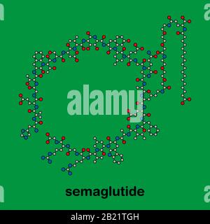 Semaglutide diabetes drug molecule, illustration Stock Photo - Alamy