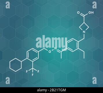 Siponimod anti-inflammatory drug molecule, illustration Stock Photo - Alamy