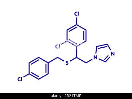 Sulconazole antifungal drug molecule, illustration Stock Photo - Alamy