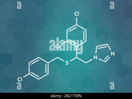 Sulconazole antifungal drug molecule, illustration Stock Photo - Alamy