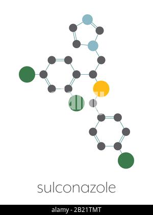 Sulconazole antifungal drug molecule, illustration Stock Photo - Alamy