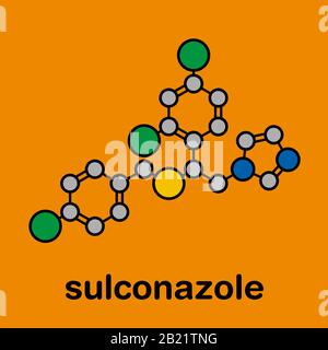 Sulconazole antifungal drug molecule, illustration Stock Photo - Alamy