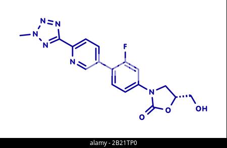 Tedizolid antibacterial drug molecule, illustration Stock Photo - Alamy