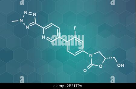 Tedizolid antibacterial drug molecule, illustration Stock Photo - Alamy