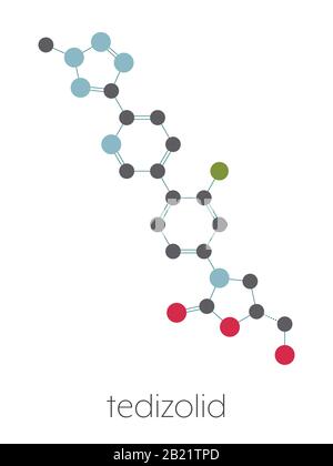 Tedizolid antibacterial drug molecule, illustration Stock Photo - Alamy