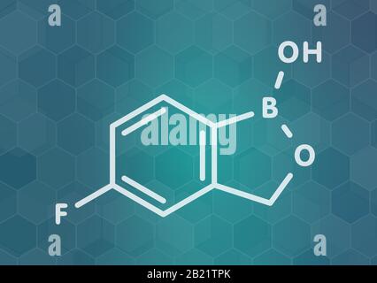 Tavaborole topical antifungal drug molecule Stylized skeletal formula ...