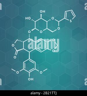 Teniposide cancer drug molecule, illustration Stock Photo - Alamy