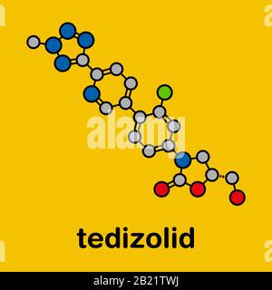Tedizolid antibacterial drug molecule, illustration Stock Photo - Alamy