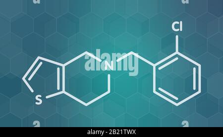 Ticlopidine antiplatelet drug molecule, illustration Stock Photo - Alamy