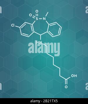 Tianeptine antidepressant drug molecule, illustration Stock Photo - Alamy