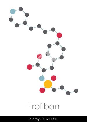Tirofiban anticoagulant drug molecule. Stylized skeletal formula ...