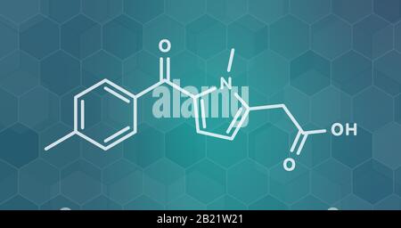 Tolmetin NSAID drug molecule, illustration Stock Photo - Alamy