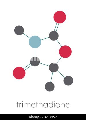 Trimethadione anticonvulsant drug molecule, illustration Stock Photo ...