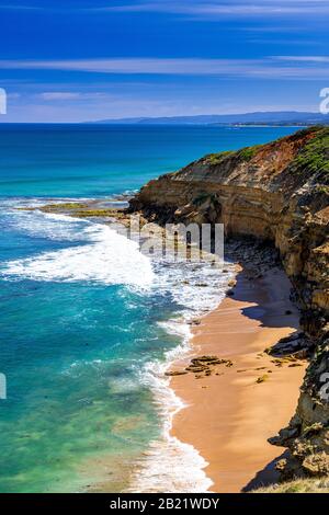 Point Addis has sweeping views of the rugged Victorian coastline ...