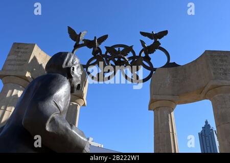 Olympic statue at Centennial Olympic Park in downtown Atlanta, Georgia ...