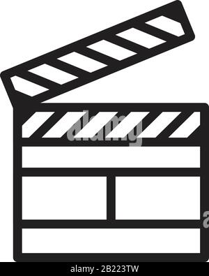 Director clapperboard icon. Flat vector related icon with long shadow ...