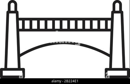 Bridges line Icon template black color editable. Bridges line Icon ...
