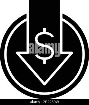 Dicrease profits line icon, concept sign, outline vector illustration, linear symbol Stock ...