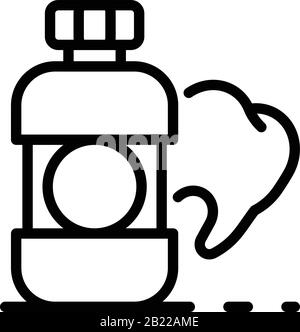 Tooth elixir icon. Outline tooth elixir vector icon color flat isolated ...