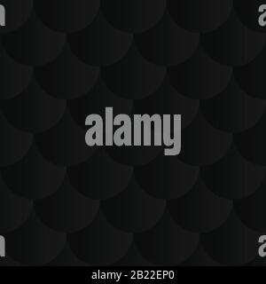 Black scales seamless patern. Repeating dark fish scales background ...