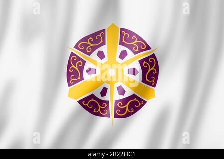 Kyoto city waving flag, Japan. 3D illustration Stock Photo - Alamy