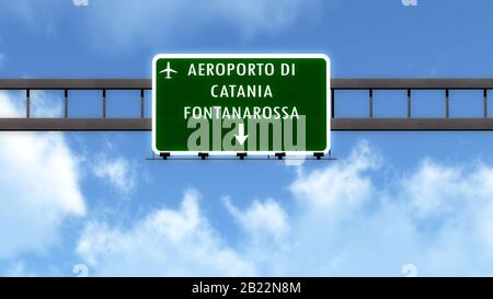 Catania Italy Airport Highway Road Sign 3D Illustration Stock Photo - Alamy