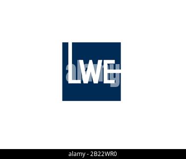 square monogram anagram lettermark logo of letter l w e Stock Vector ...
