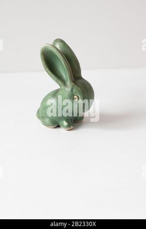 Bourne Denby Danesby ware Snub Nosed Green Rabbit Ornament Stock Photo ...