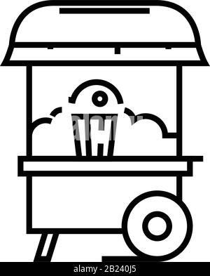 popcorn stall icon vector outline illustration Stock Vector Image & Art ...