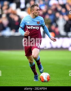 West Ham United's Jarrod Bowen in action during the Premier League ...