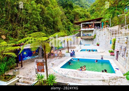 Hot springs (thermal baths) at Aguas Calientes near Machu Picchu, Peru ...