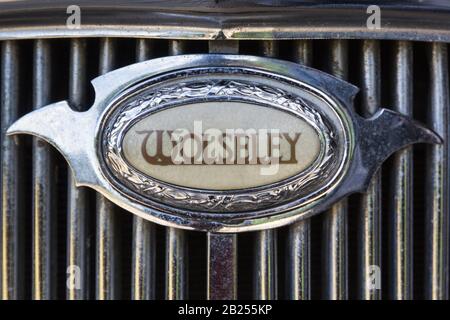 Shiny vintage chrome metal Wolseley winged "Flying W" car mascot ...