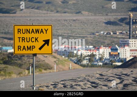 A runaway truck ramp for emergency escape for out of control truckers ...