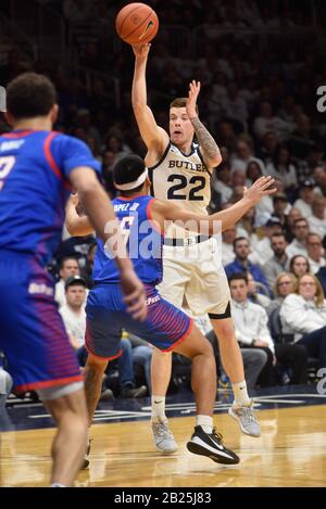 Butler forward Sean McDermott (22) takes a shot during an NCAA college ...