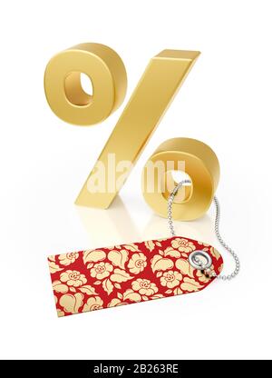 3D. discount coupon with percentage sign with coins. Voucher card cash ...