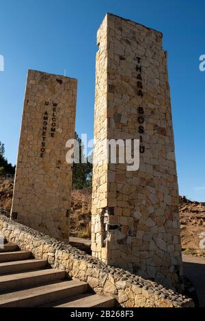 Thaba Bosiu, stronghold of Moshoeshoe the Great in 1824, Lesotho Stock ...