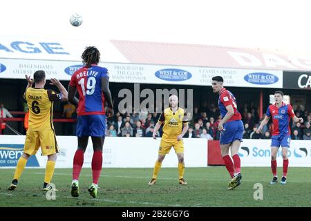 Conor Wilkinson of Dagenham scores the first goal for his team during ...